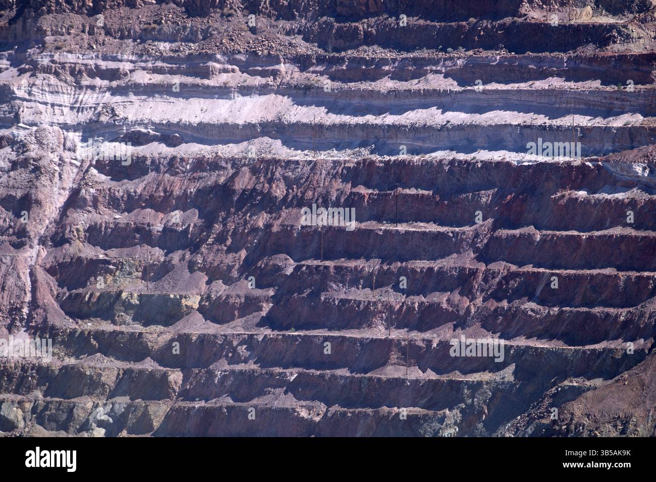 Terracing and benches in the interior of the Santa Rita Open Pit Copper ...