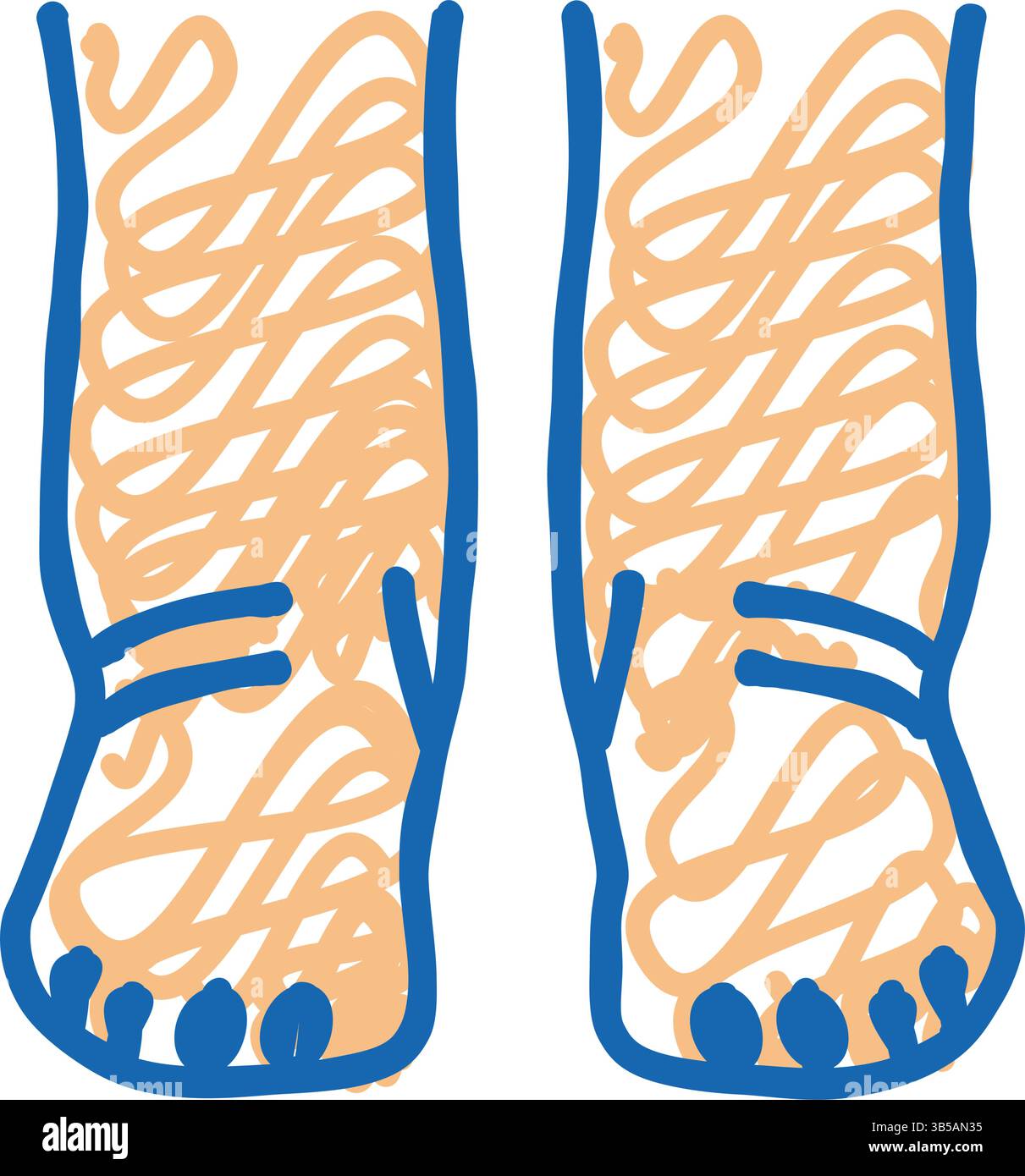 feet edema health disease icon doodle illustration Stock Vector Image ...