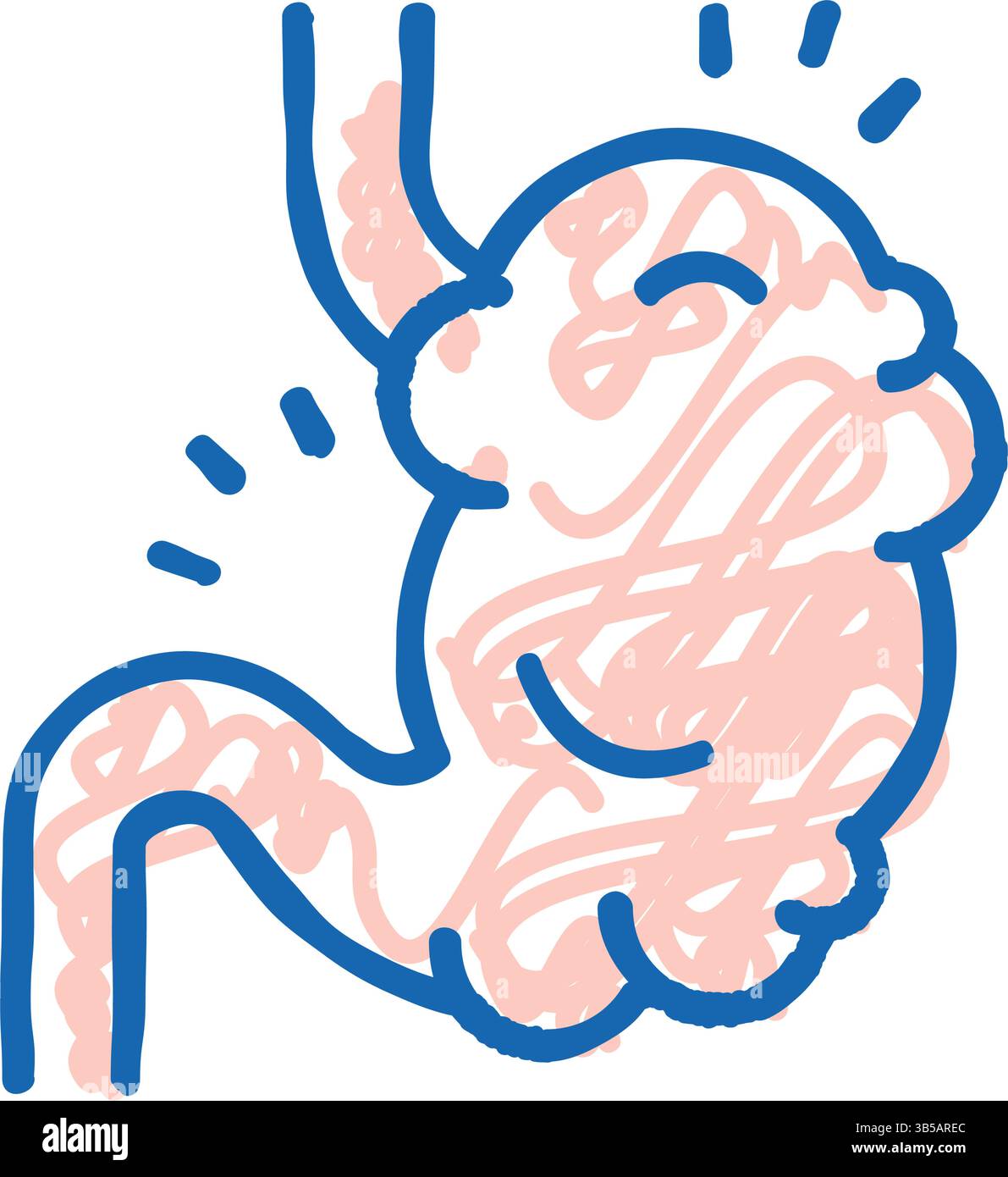 bloating digestion system icon doodle illustration Stock Vector Image ...