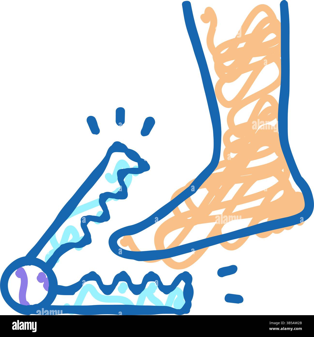 severe pain when walking icon doodle illustration Stock Vector Image ...