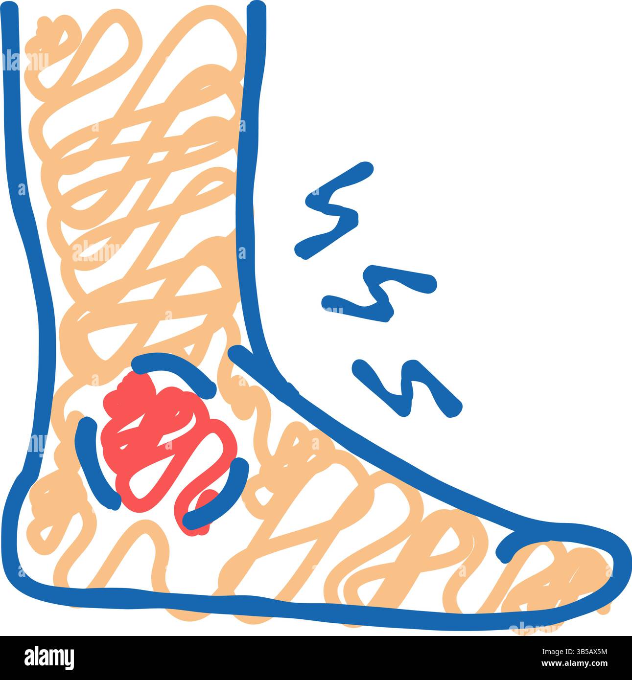 foot gout pain symptom icon doodle illustration Stock Vector Image ...