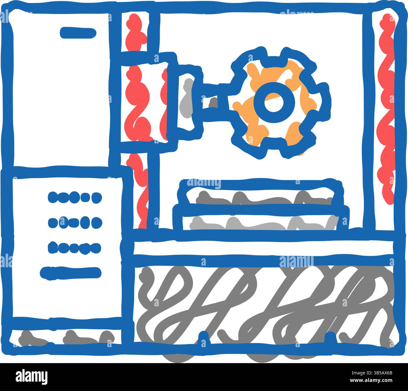 gear-machined apparatus icon doodle illustration Stock Vector Image ...
