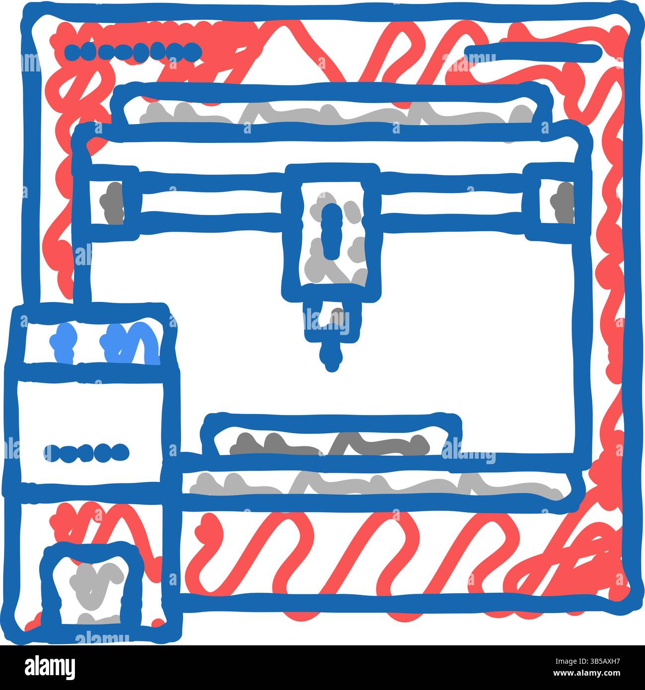 3d printer icon doodle illustration Stock Vector Image & Art - Alamy