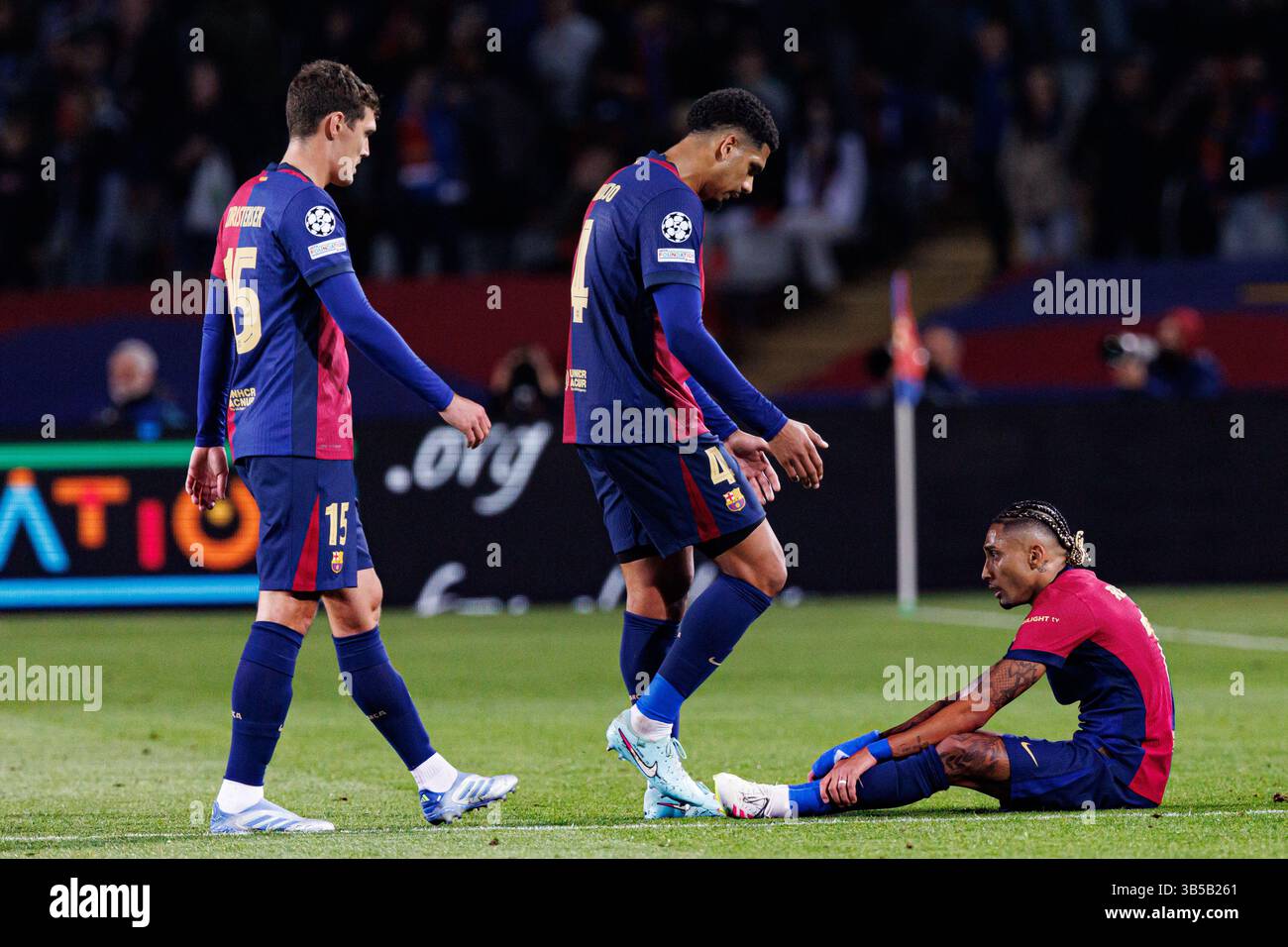 Ronald Araujo and Raphinha seen during UEFA Champions League game ...