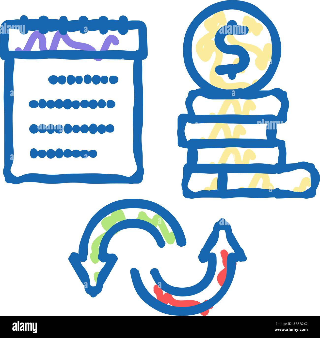 social security benefit allowance icon doodle illustration Stock Vector ...