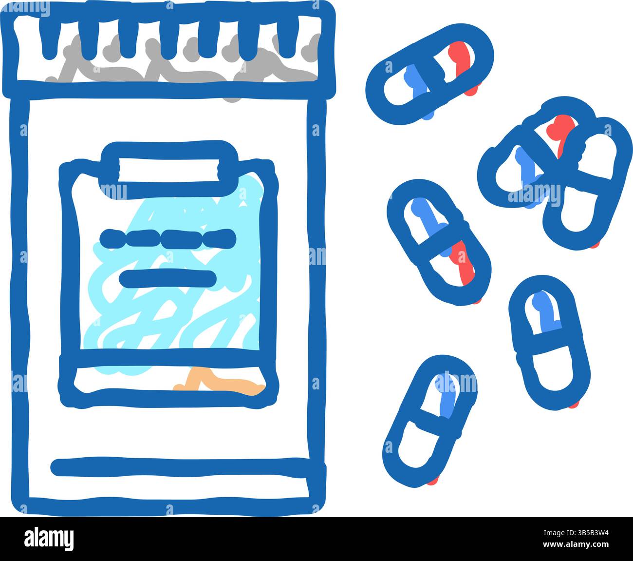 anesthesia drugs pills and container icon doodle illustration Stock ...