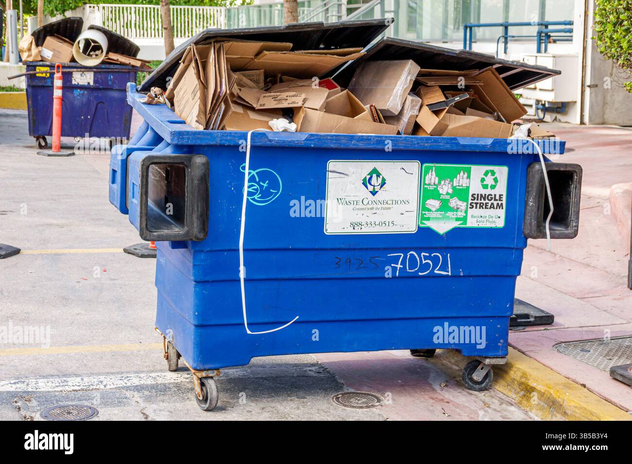 Miami Beach Florida,Waste Connections recycling dumpster,Single Stream ...