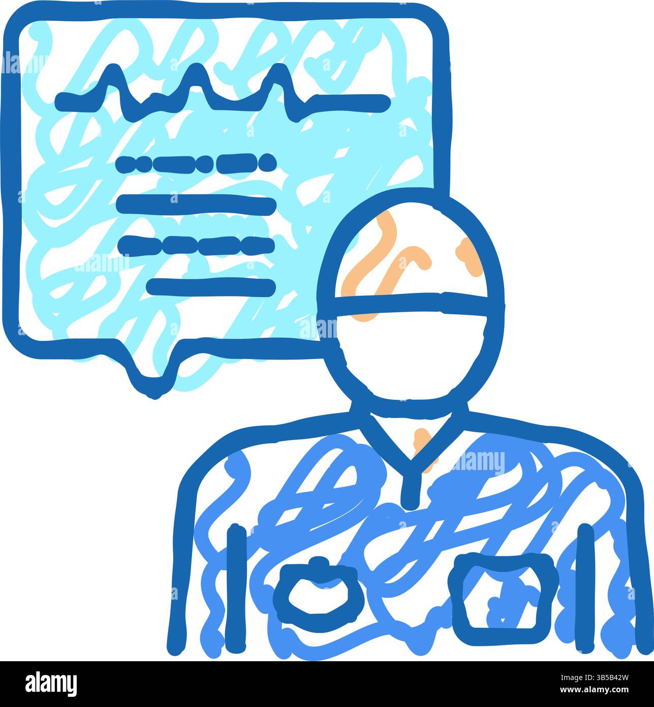 anesthesiologist monitoring heart rate icon doodle illustration Stock ...