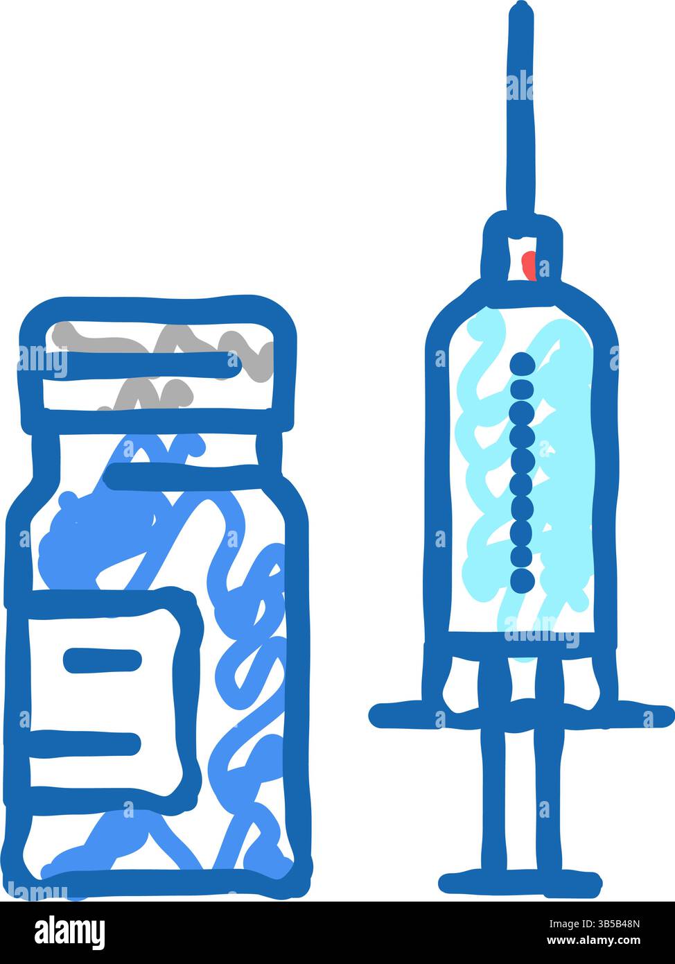 syringe anesthesia and ampoule icon doodle illustration Stock Vector ...