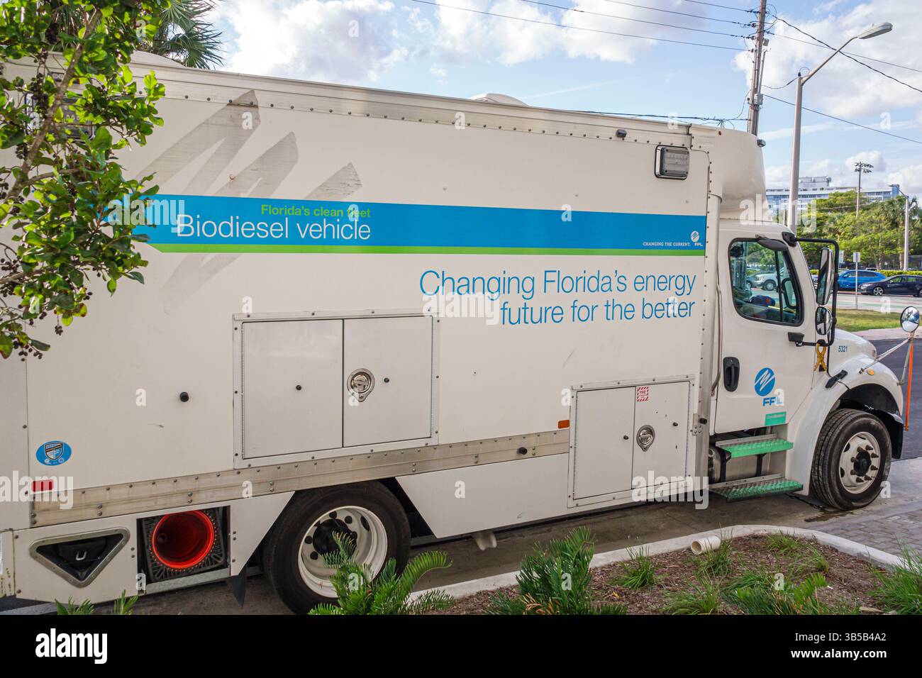 Miami Beach Florida,FPL truck,Florida Power and Light,utility company ...