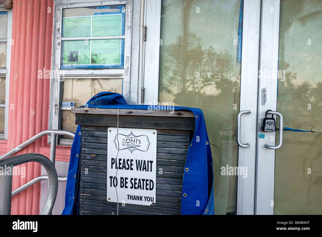 Miami Beach Florida,Ocean Terrace,closed shuttered restaurant business ...