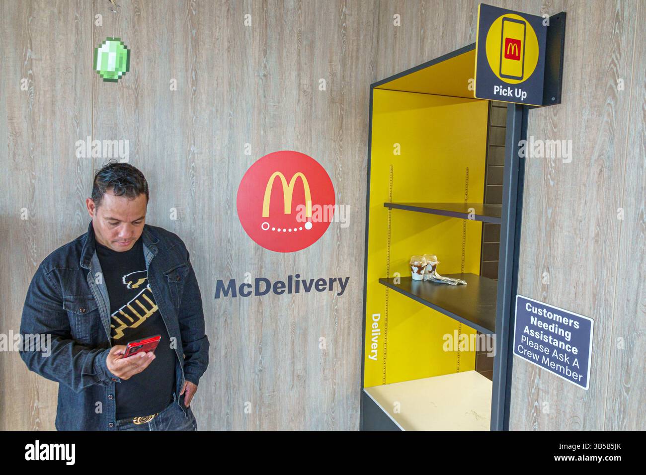 Okeechobee Florida,Highway 441,McDonald's fast food hamburger restaurant,inside interior ...