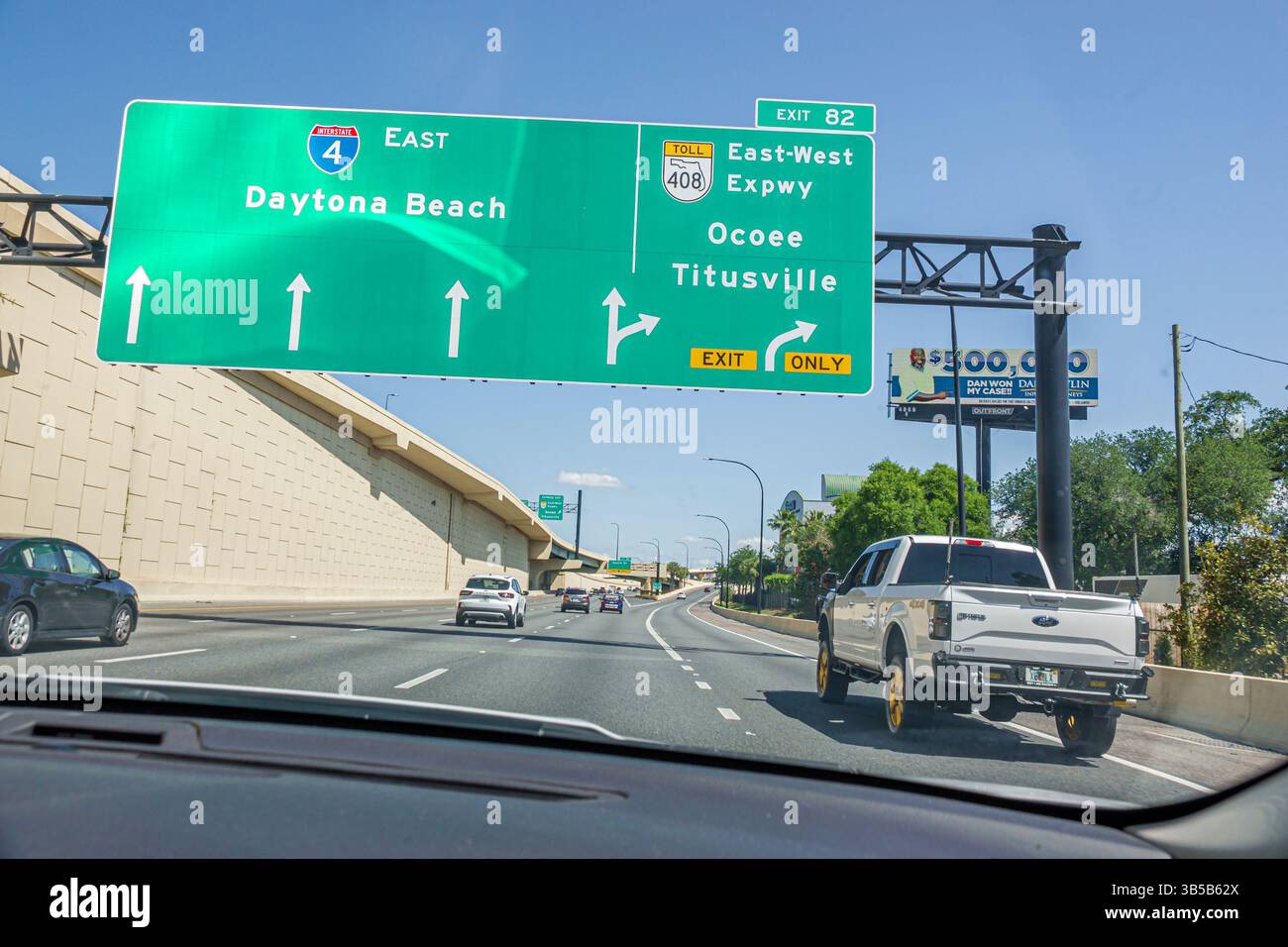 Orlando Florida,Interstate Highway I-4,Exit 82 overhead road sign ...