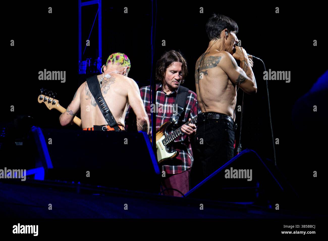 July 27, 2022, San Diego, California, USA: Bassist Flea, guitarist John ...