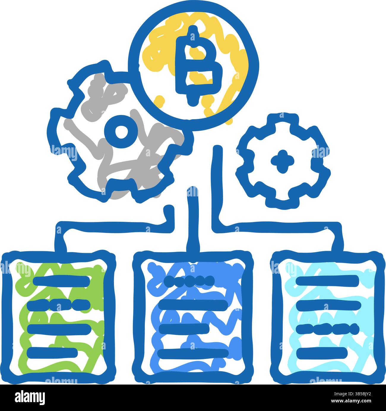 block chain ico icon doodle illustration Stock Vector Image & Art - Alamy