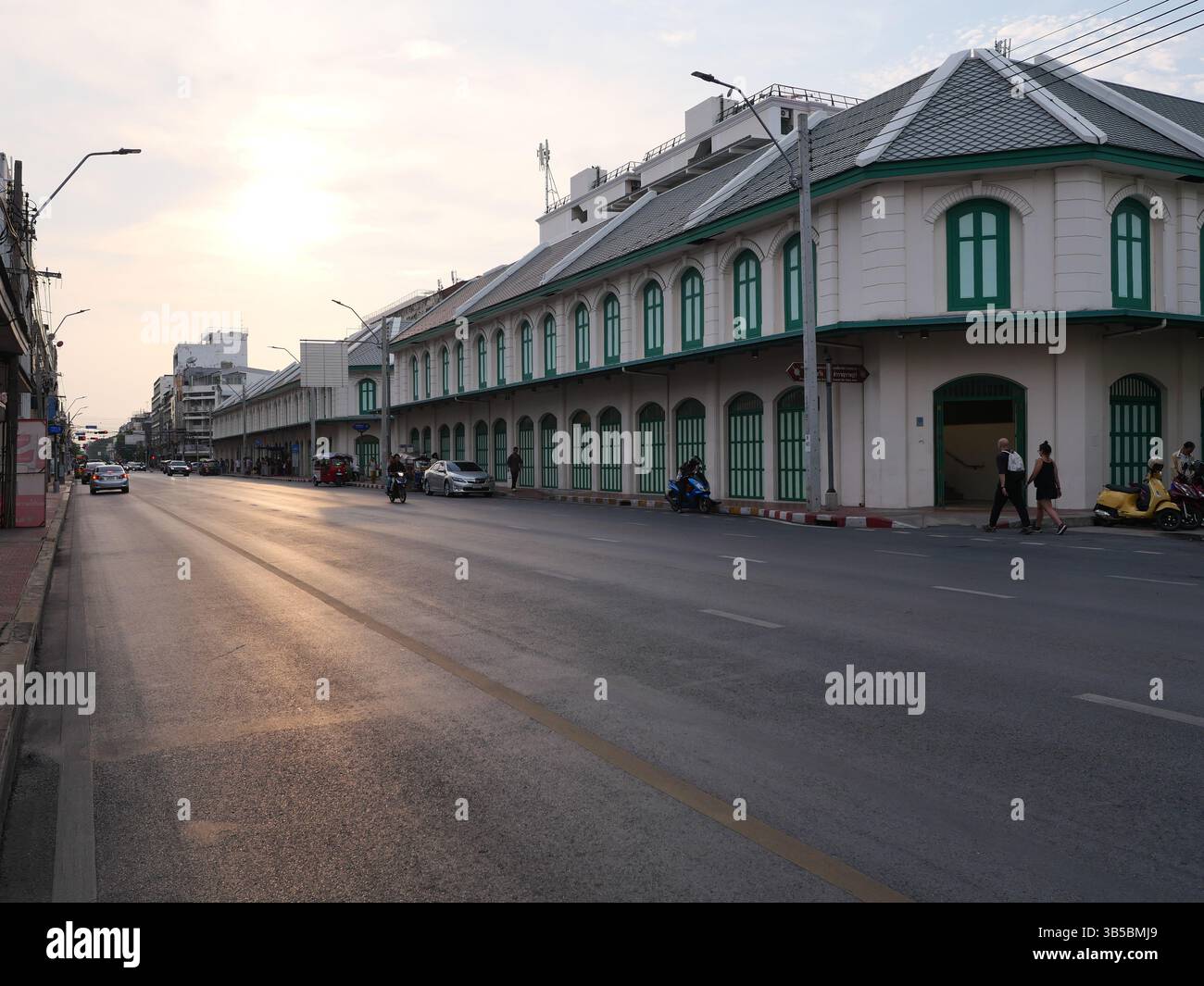 Sam Yot MRT station in Bangkok, Thailand. The station building is ...