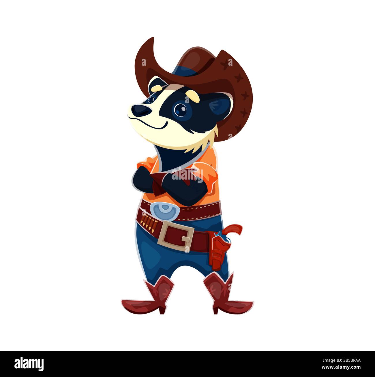 Cartoon Wild West animal cowboy or raccoon sheriff and ranger, vector ...