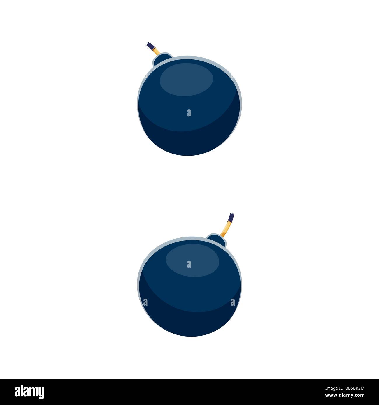 Colon symbol as two cartoon bombs with fuses depicting danger or wild ...