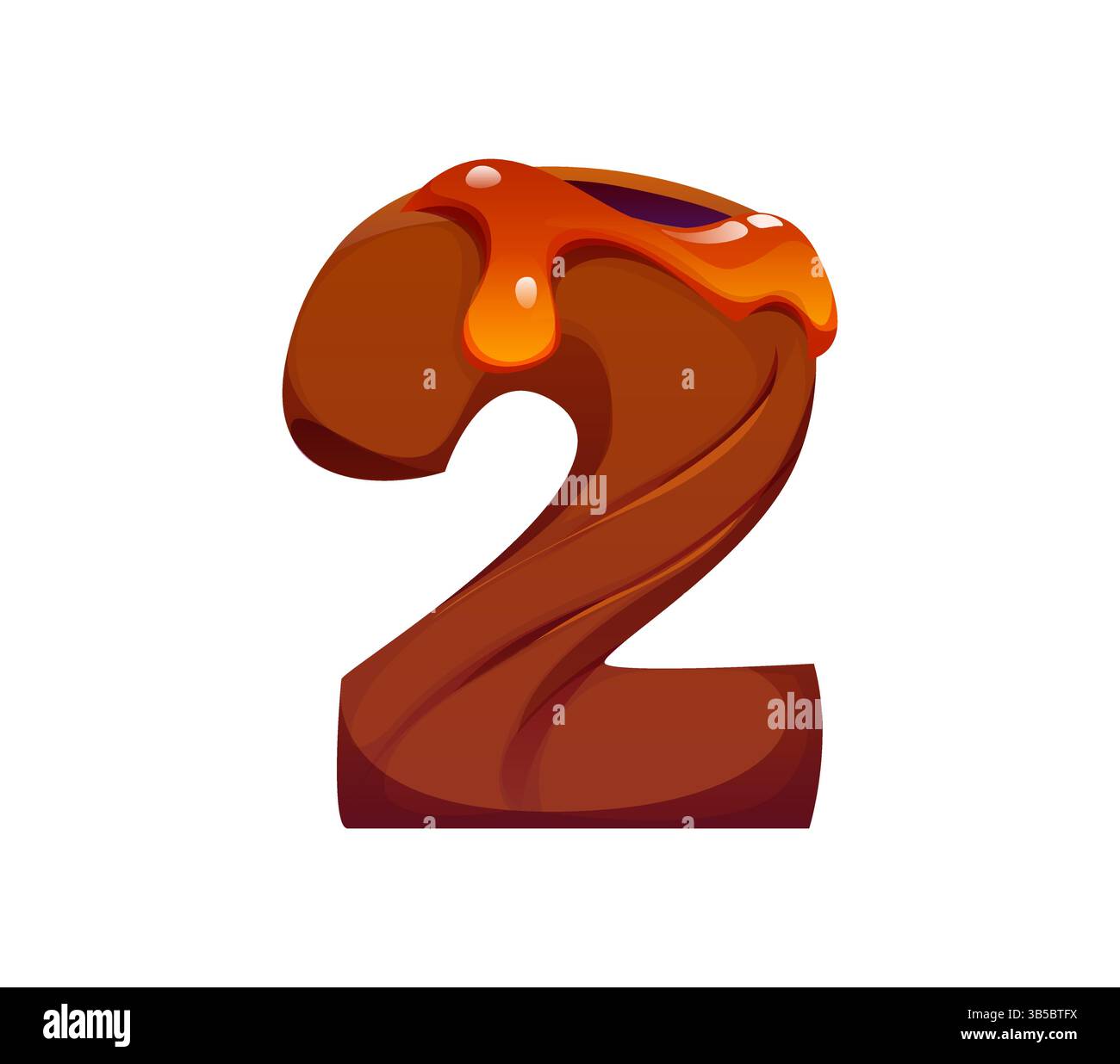 Honey font typeset, tree bee hive digit 2 two. Honey bee farm kids ABC ...