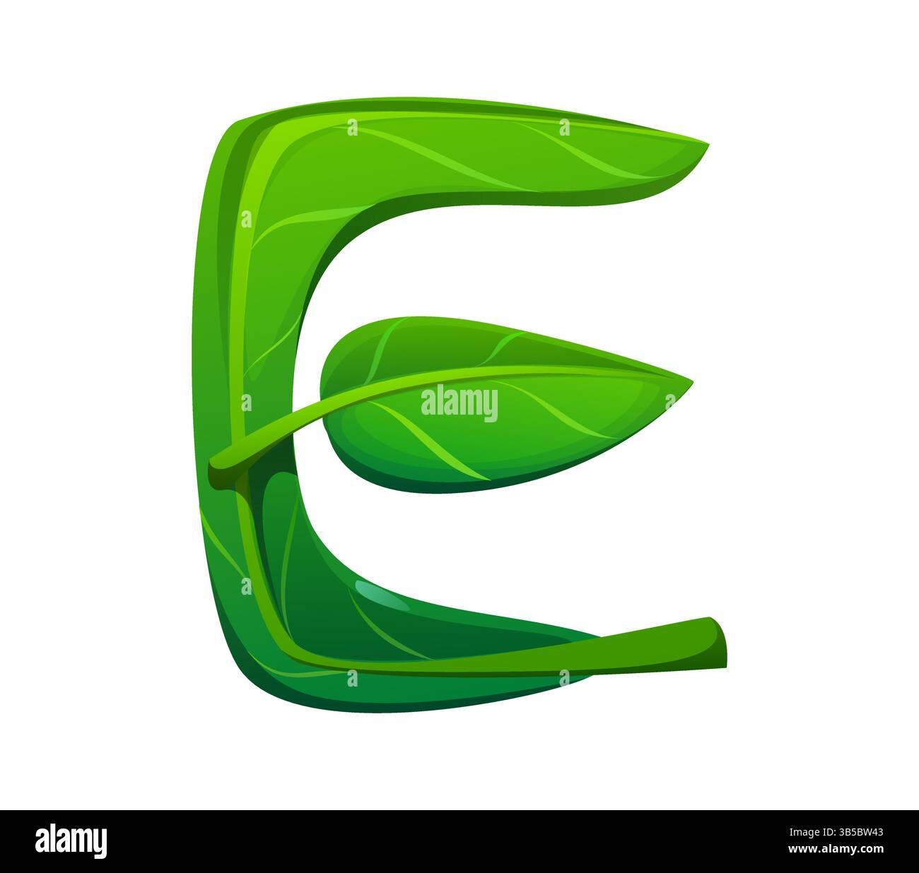 Plant green leaf font letter E. Environment clean ecology English ...
