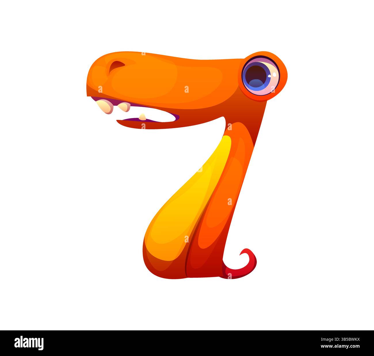 Spooky monster character font digit 7 seven. Spooky horror monster ...