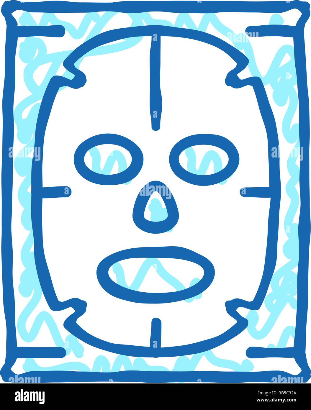 facial mask beauty accessory icon doodle illustration Stock Vector ...