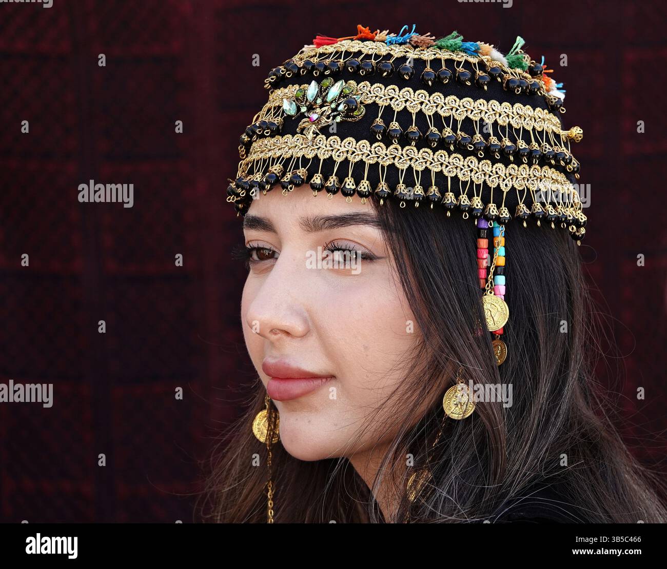 April 29, 2025, Zakho, Iraq: A young Kurdish woman is seen displaying ...