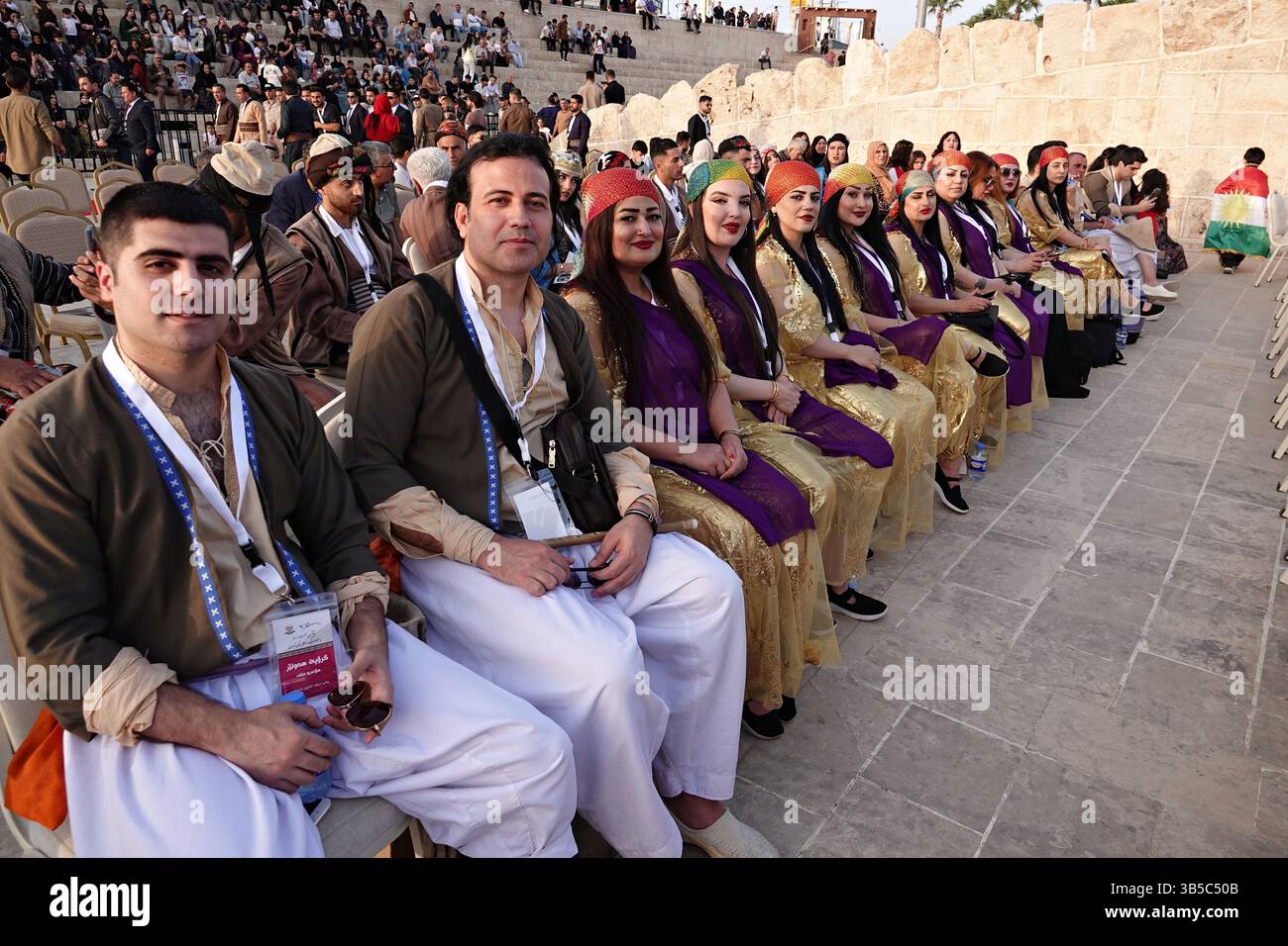 A folk dance group from the city of Erbil (Hewler) is seen ...
