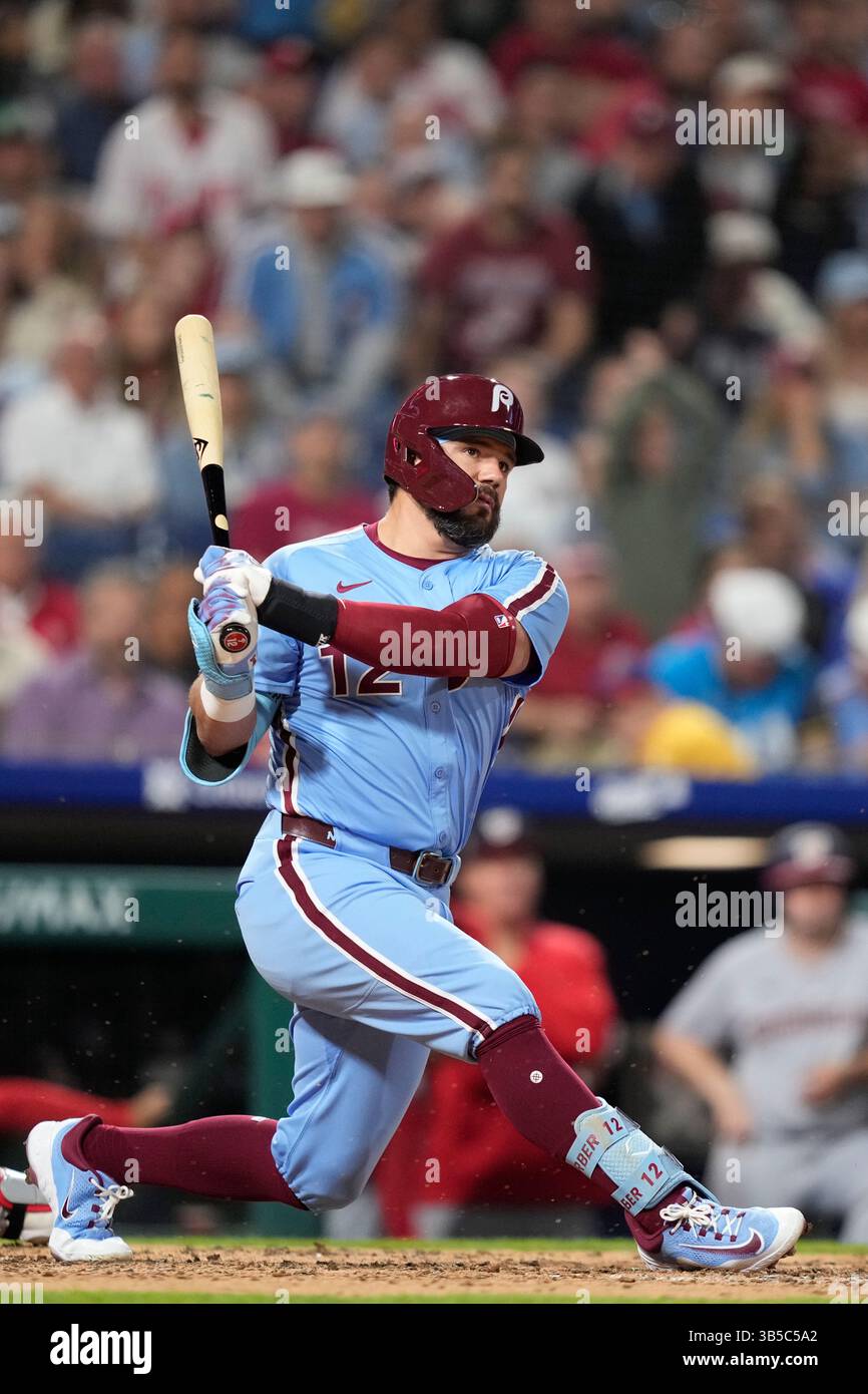Philadelphia Phillies' Kyle Schwarber plays during a baseball game ...