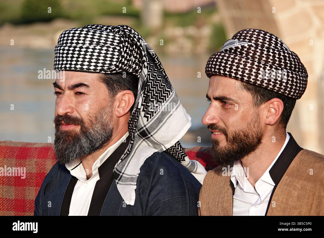 Two Kurdish young people are seen participating in the festival in Zaho ...