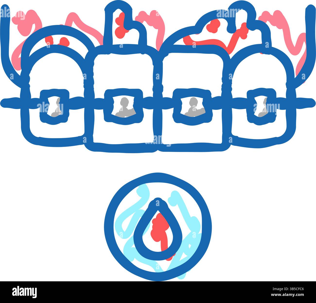 blood from tooth braces icon doodle illustration Stock Vector Image ...