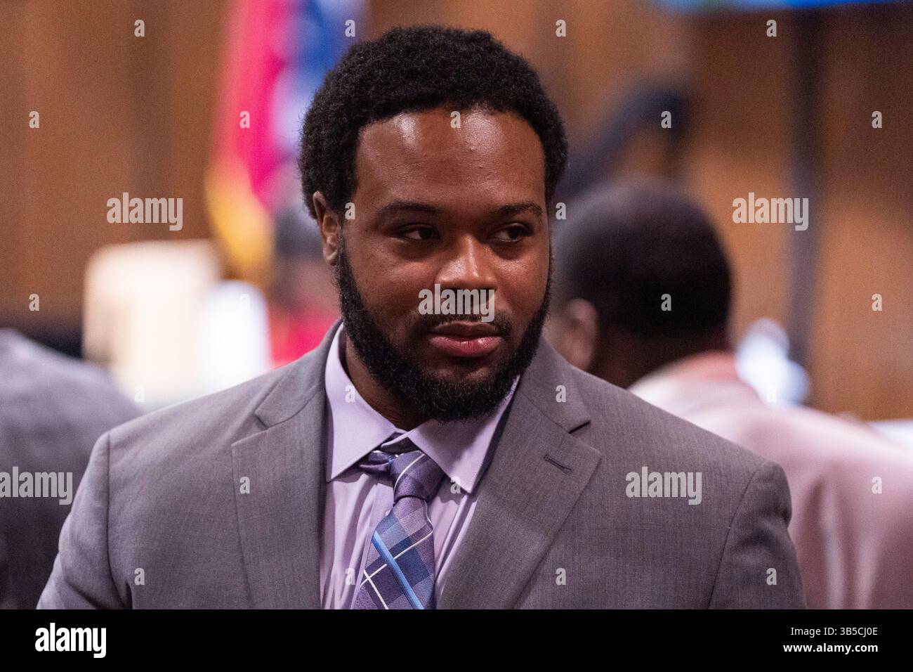 Demetrius Haley, a former Memphis Police Department officer, stands up ...