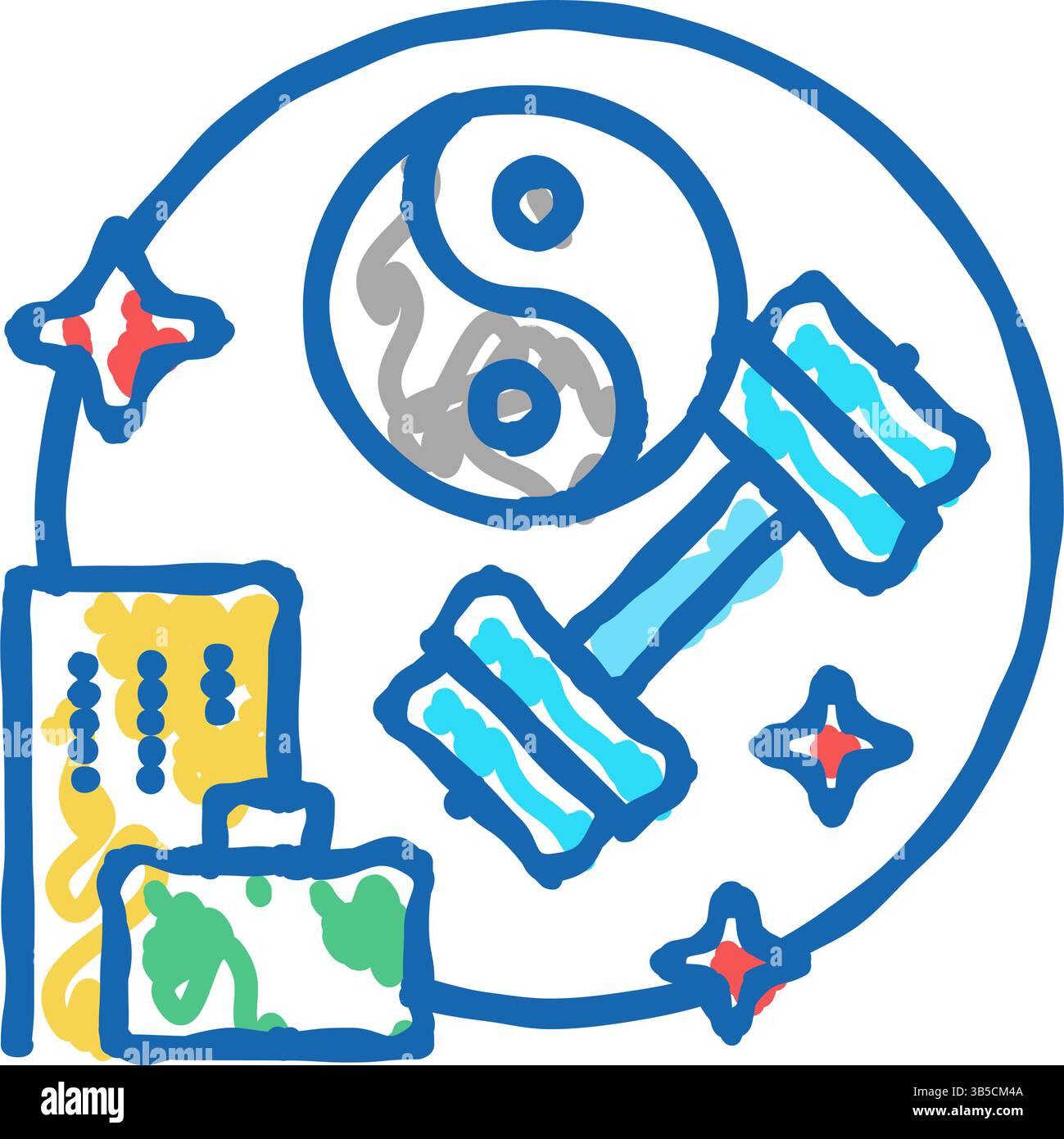 keeping fit and health benefits icon doodle illustration Stock Vector ...
