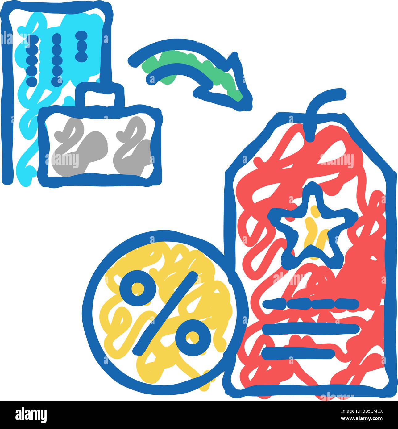 staff discount benefits icon doodle illustration Stock Vector Image ...