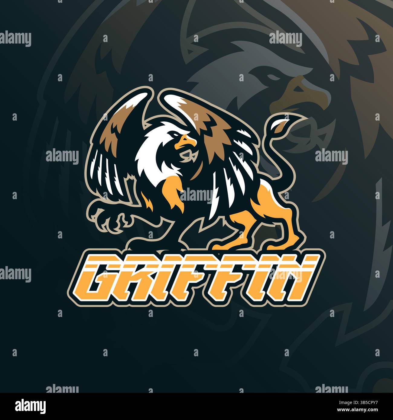 Griffin mascot logo design vector with modern illustration concept ...