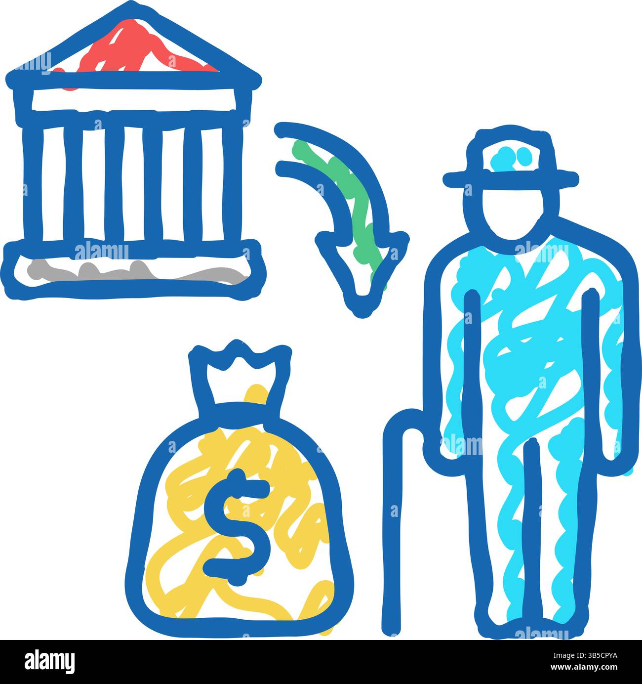 pension benefits icon doodle illustration Stock Vector Image & Art - Alamy