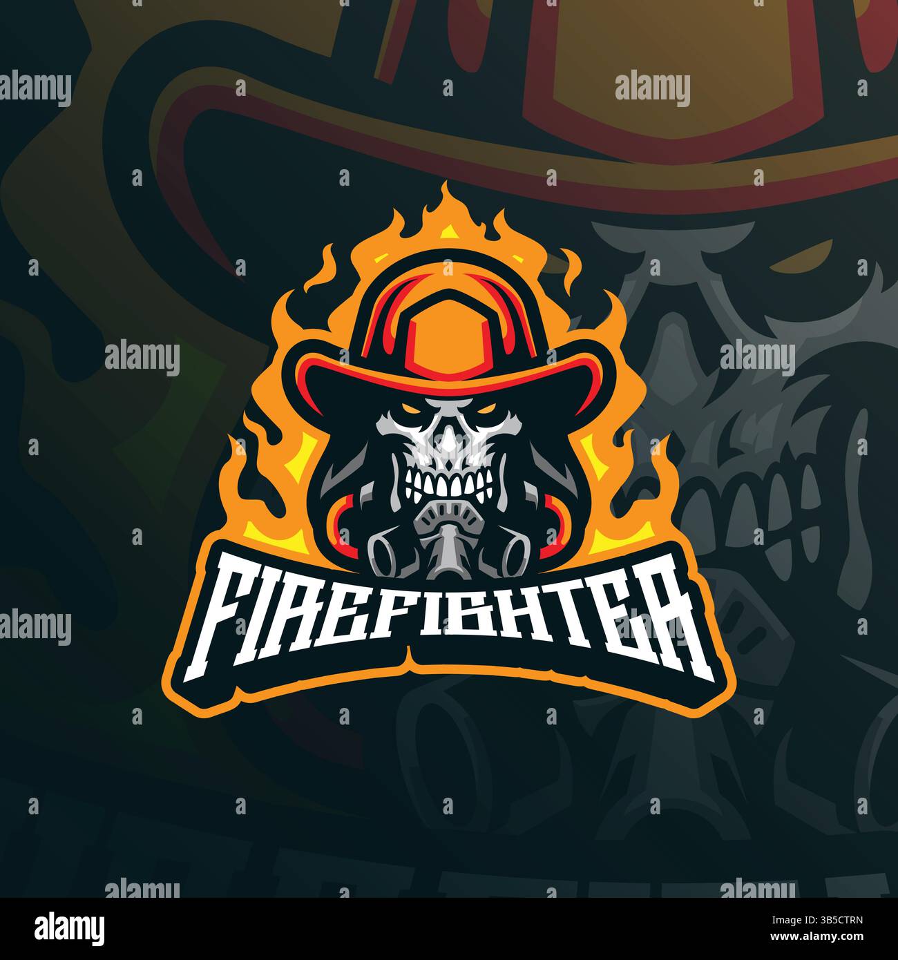 Firefighter mascot logo design vector with modern illustration concept ...