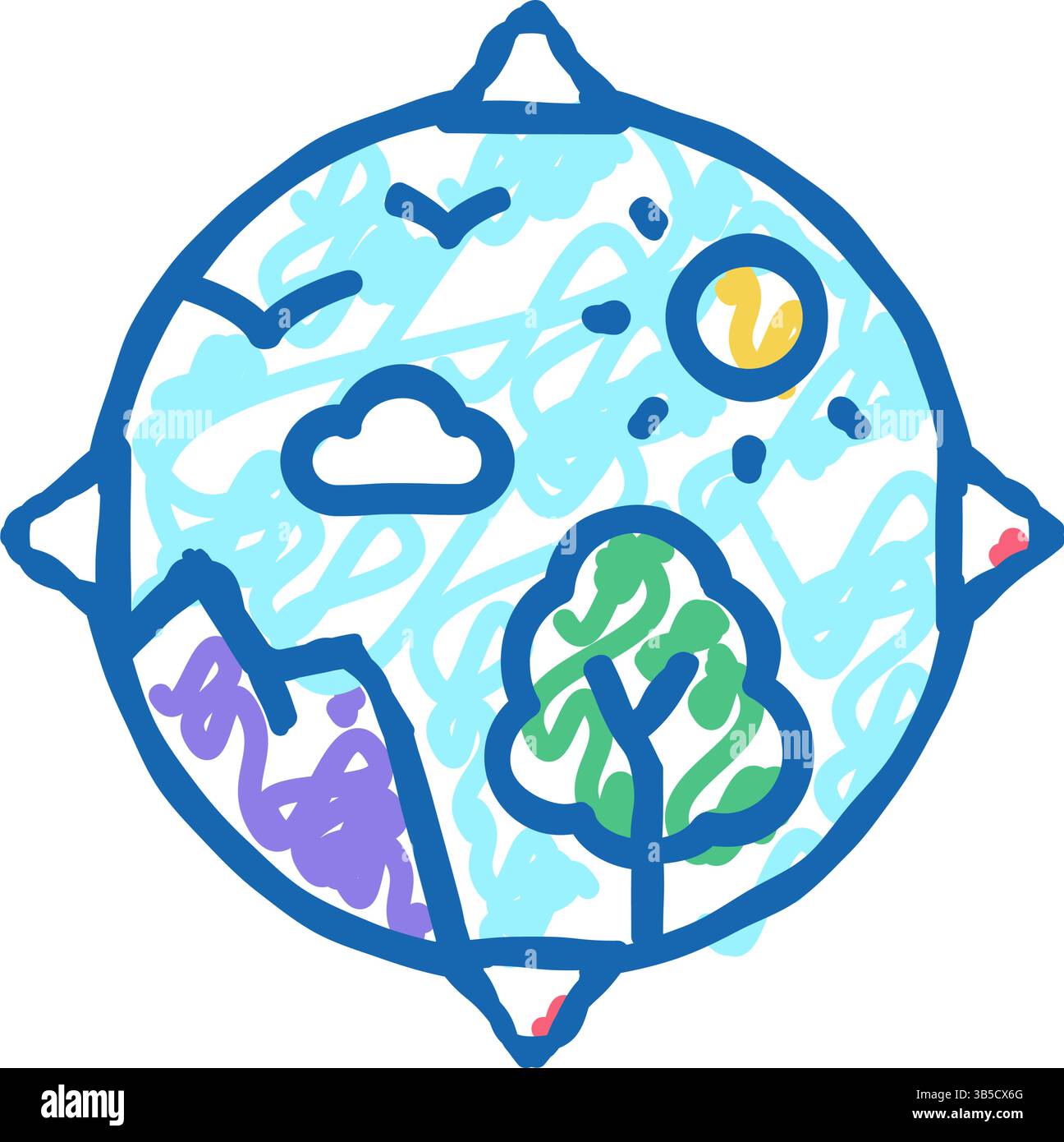 biosphere ecosystem icon doodle illustration Stock Vector Image & Art ...