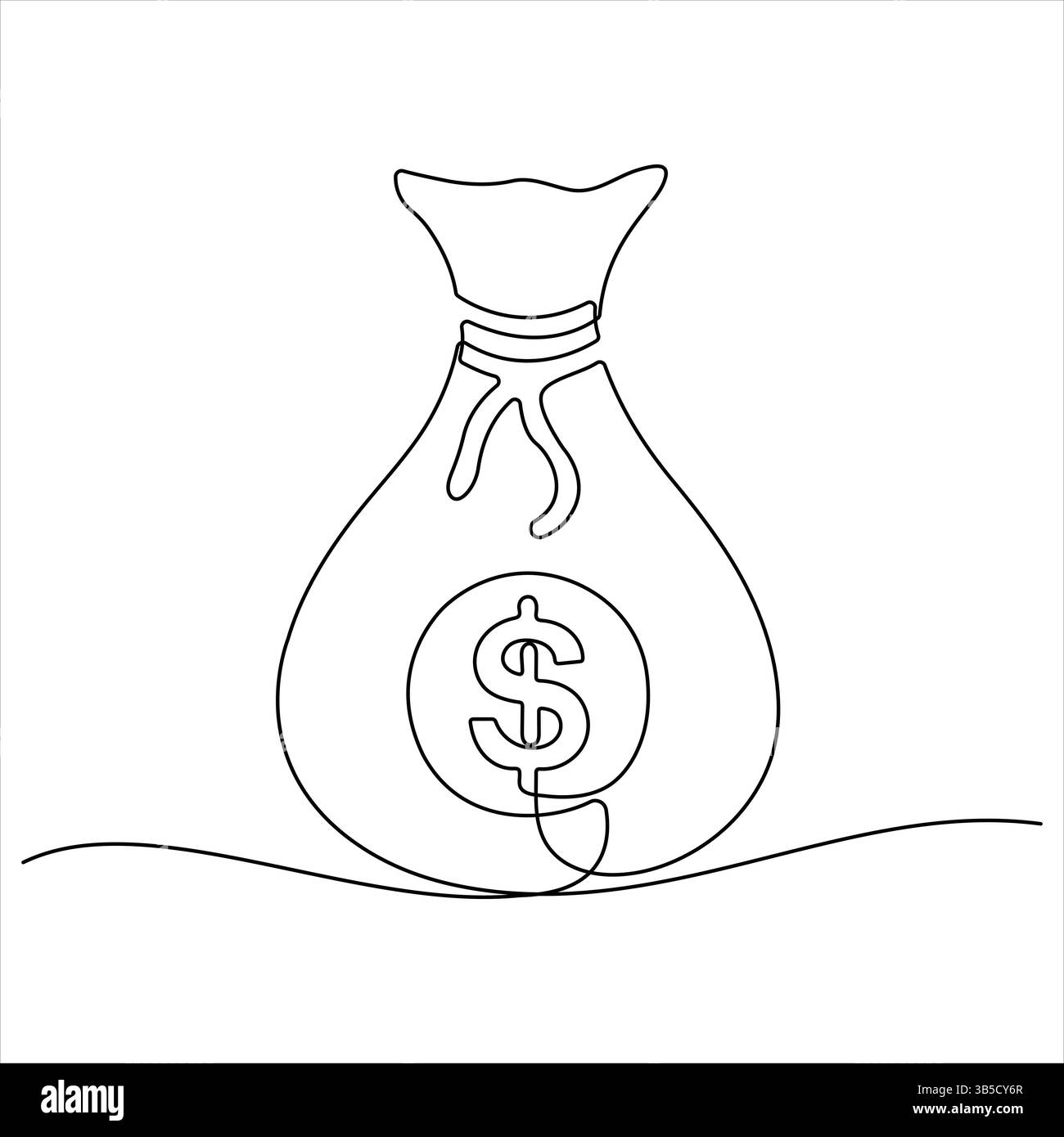 Single continuous line drawing of money bag money storage and ... Single continuous line drawing of money bag money storage and ...