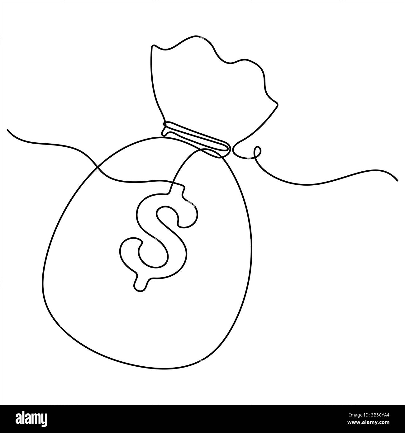 Single continuous line drawing of money bag money storage and ... Single continuous line drawing of money bag money storage and ...