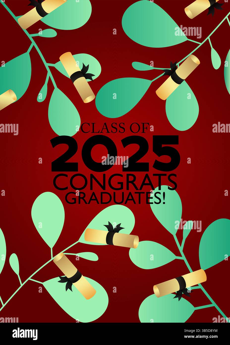 Class of 2025 Graduation design template. Vintage party invitation ...