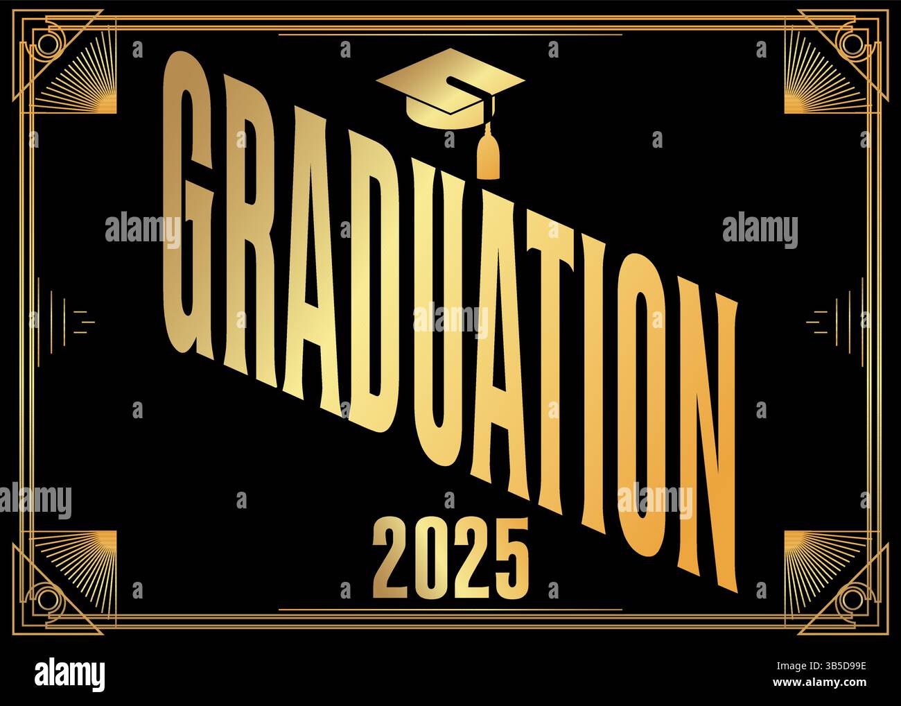 Class of 2025 Graduation design template. Vintage party invitation ...