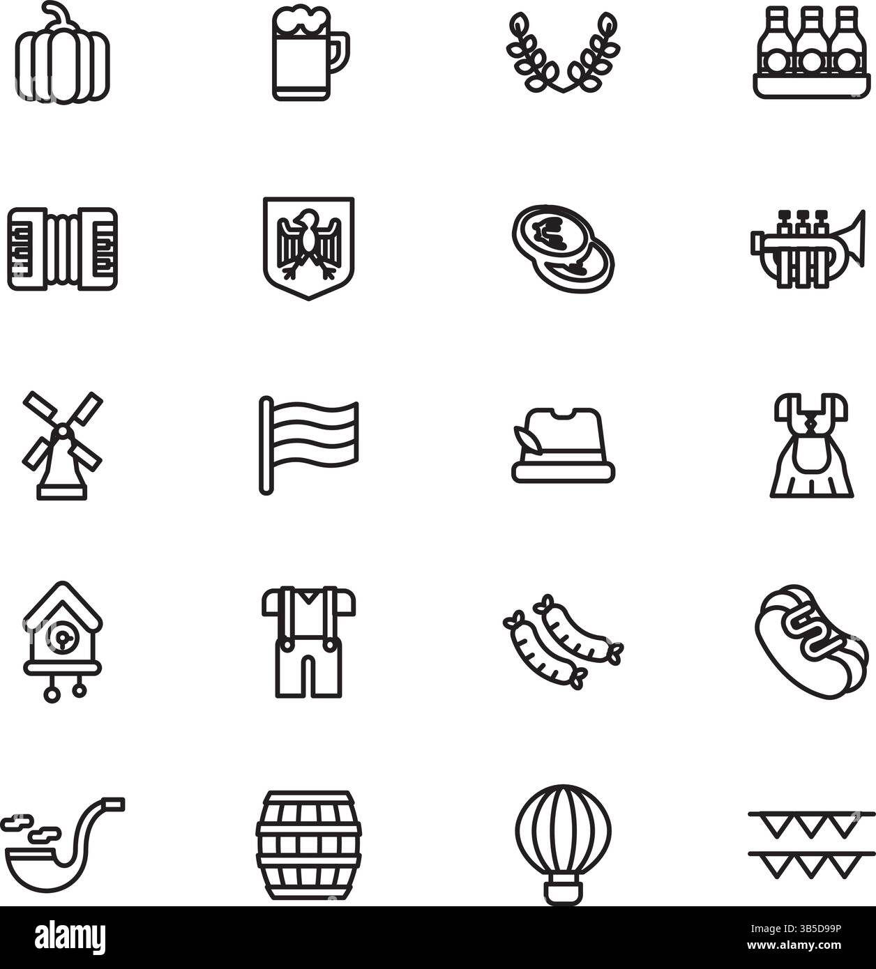 Germany Icons Set – Culture, Landmarks, Food, and National Symbols ...
