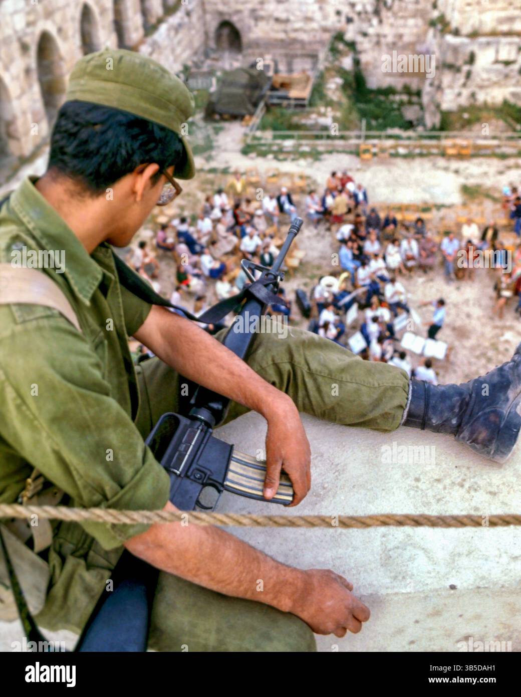 April 14, 1988, Jerusalem, Israel: An armed IDF (Israeli Defense Force ...