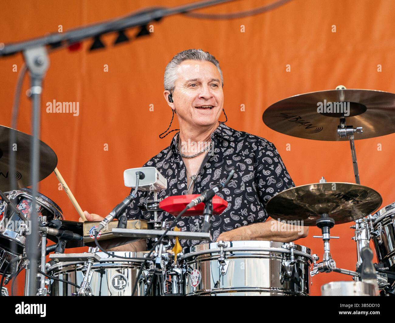 Karl Perazzo performs with Carlos Santana during the second weekend of ...