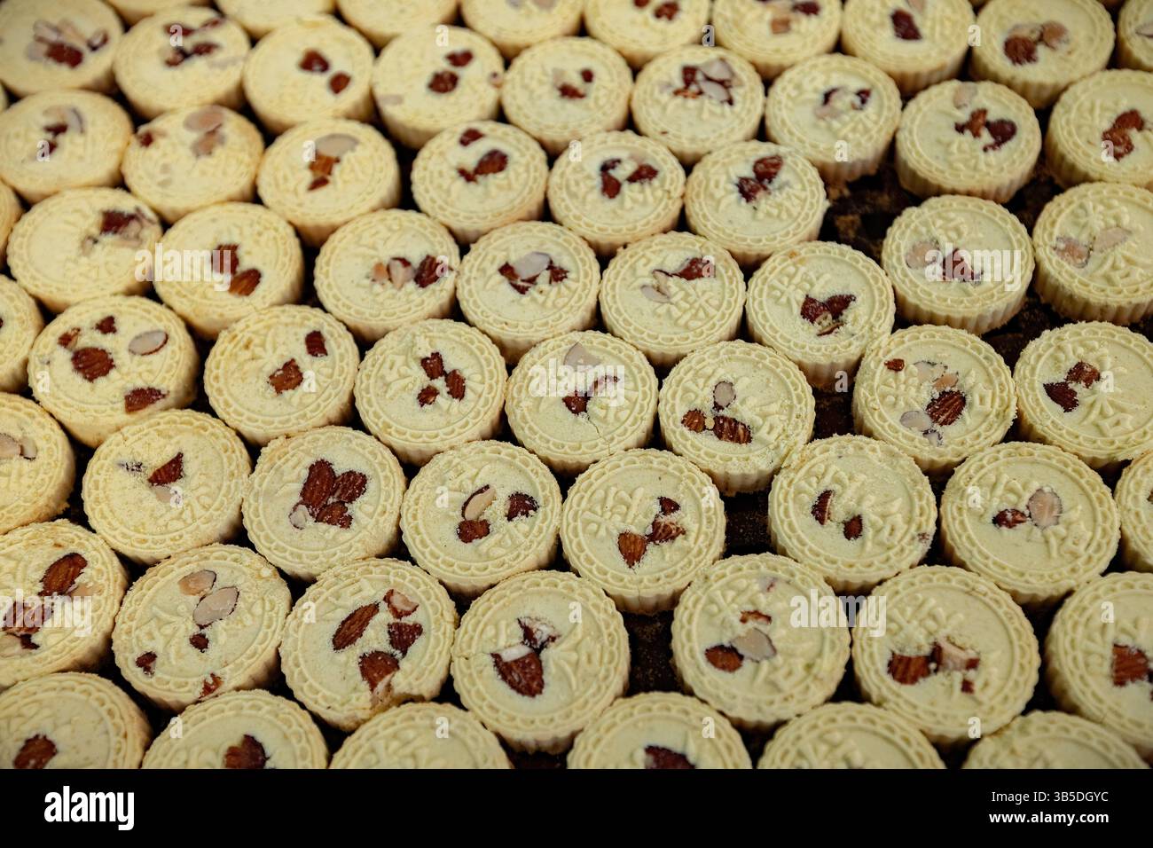 Traditional Macau almond cookies for sale on the market Stock Photo - Alamy