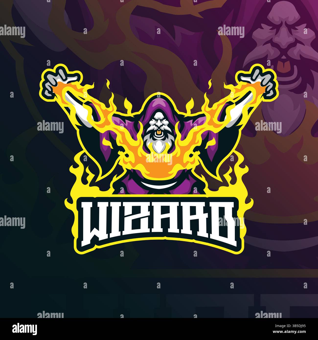 Wizard mascot logo design with modern illustration concept style for ...