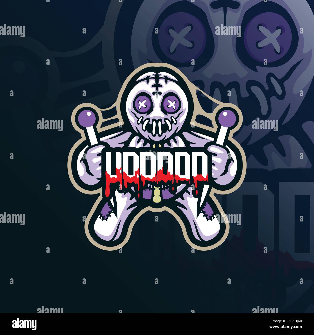 Voodoo mascot logo design with modern illustration concept style for ...