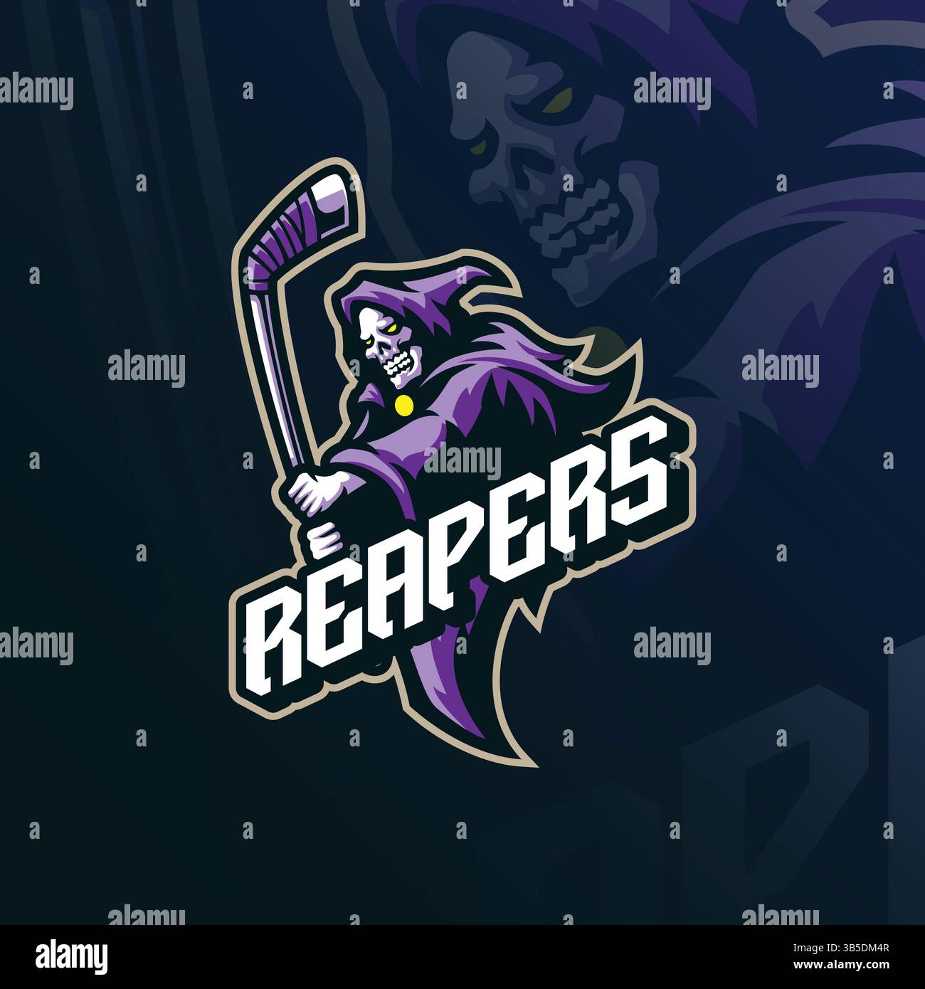 Reaper mascot logo design with modern illustration concept style for ...