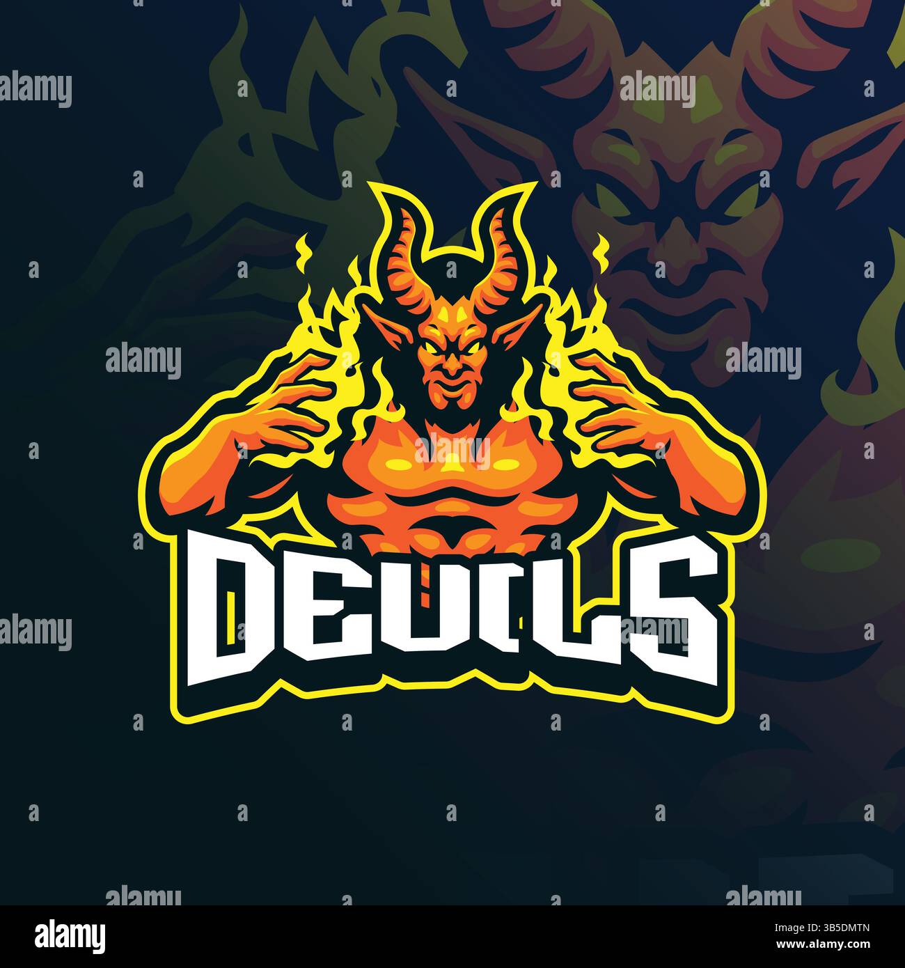 Devil mascot logo design for sport team and t-shirt printing. Fire ...